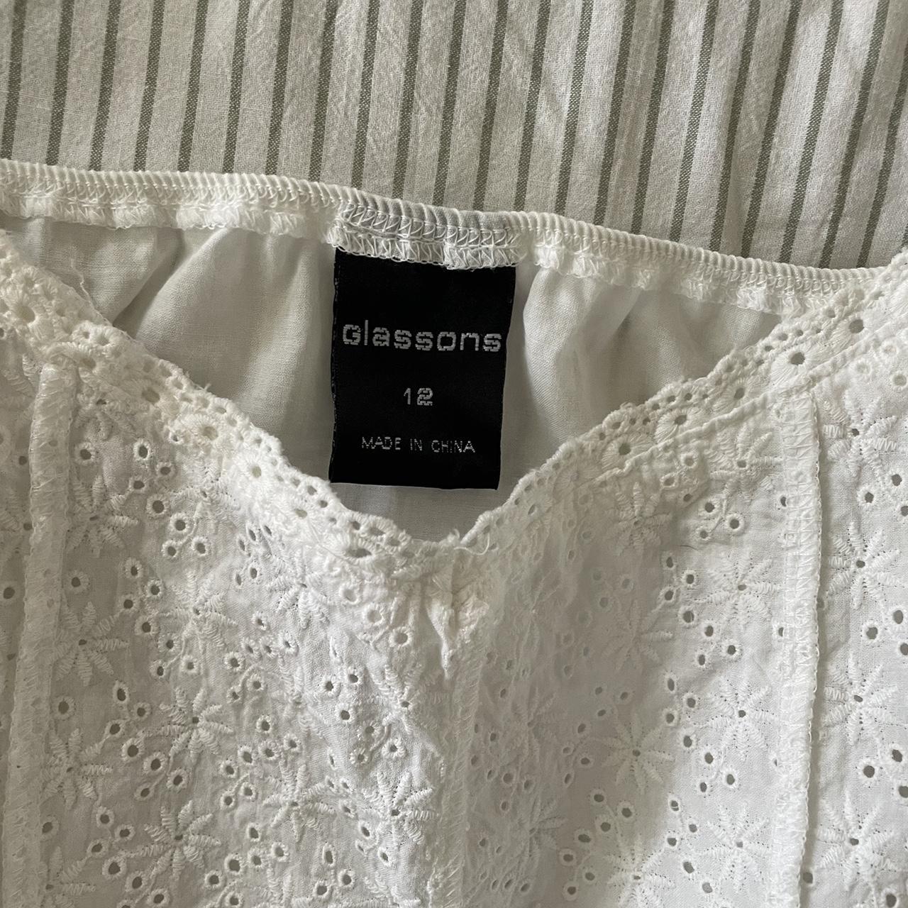 White broderie anglaise top Old Glassons Would fit... - Depop