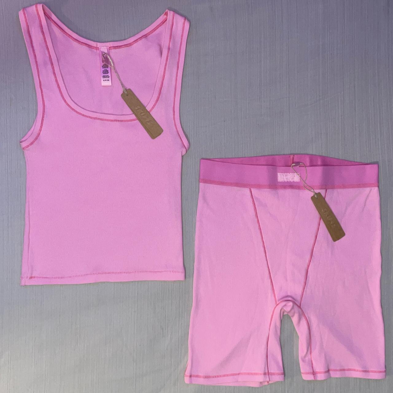 SKIMS Cotton Rib Tank & Cotton Rib Boxers in Bubble... - Depop