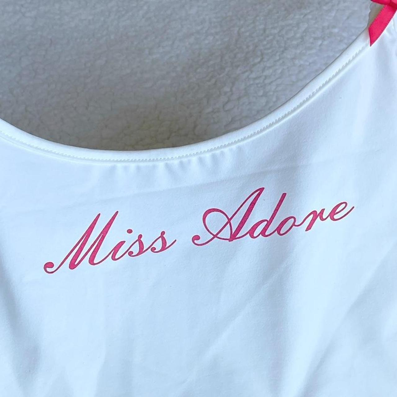 “Miss Adore” Bow Cropped Tank White/Red SIZES:... - Depop