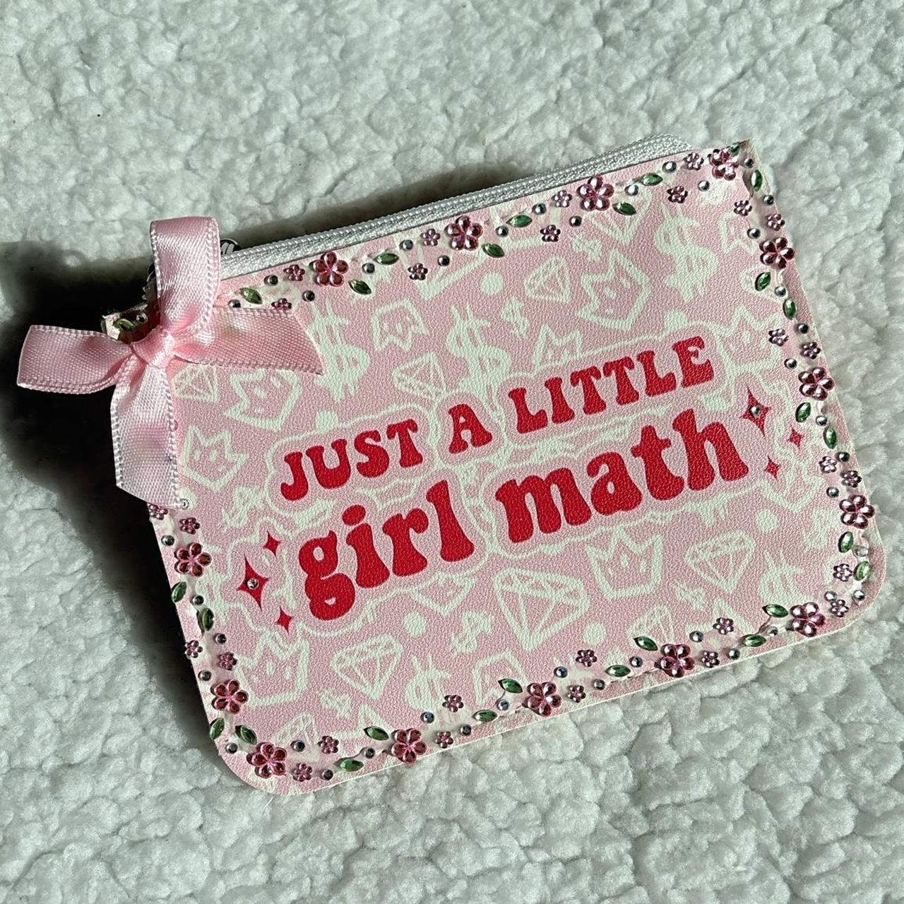 Girl Math Card Case/Coin Purse Pink/Red Brand new... - Depop