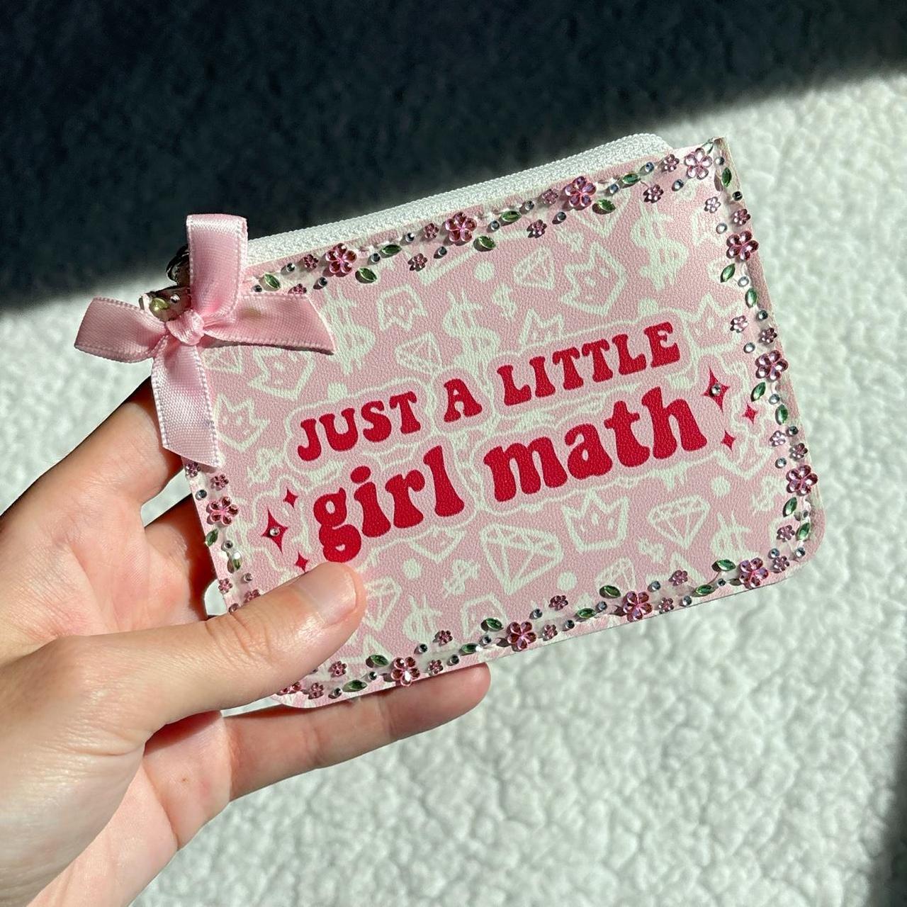 Girl Math Card Case/Coin Purse Pink/Red Brand new... - Depop