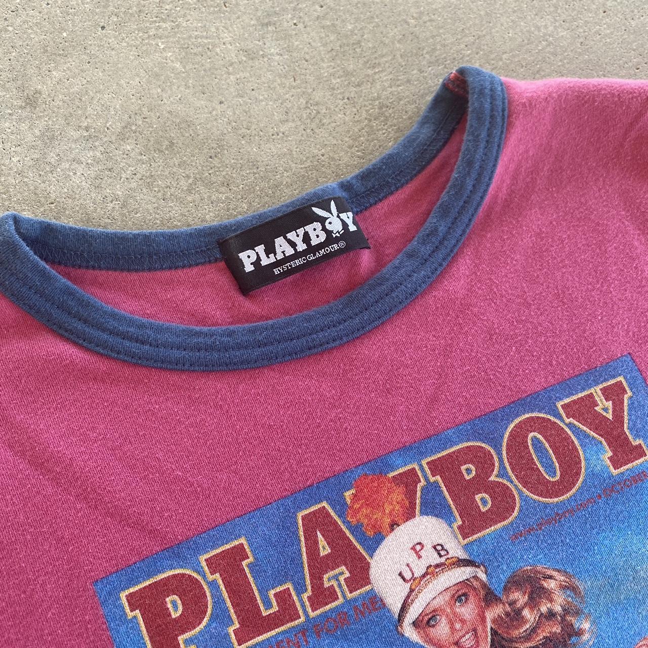 Hysteric Glamour Women's Pink and Blue T-shirt | Depop