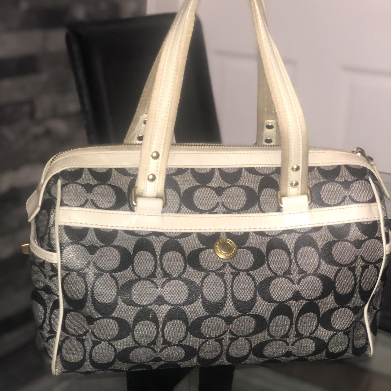 Coach Women's Grey and Blue Bag | Depop