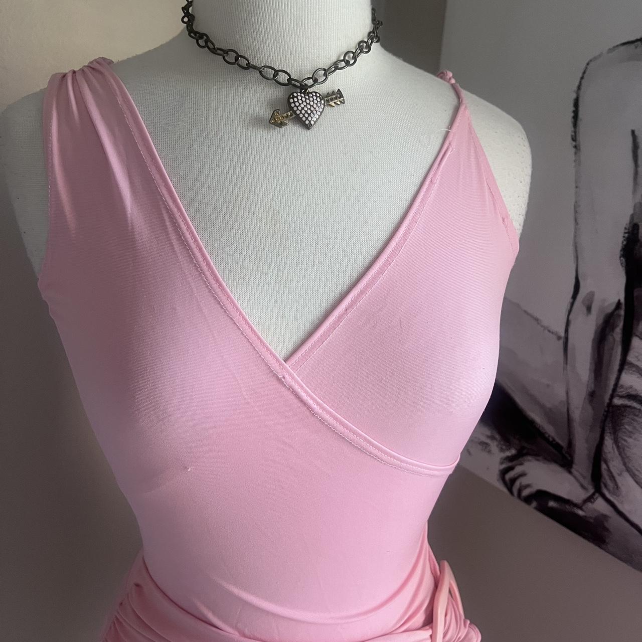 🌺 Vintage Pink Hanker-chief Dress by Chick Chick. So... - Depop