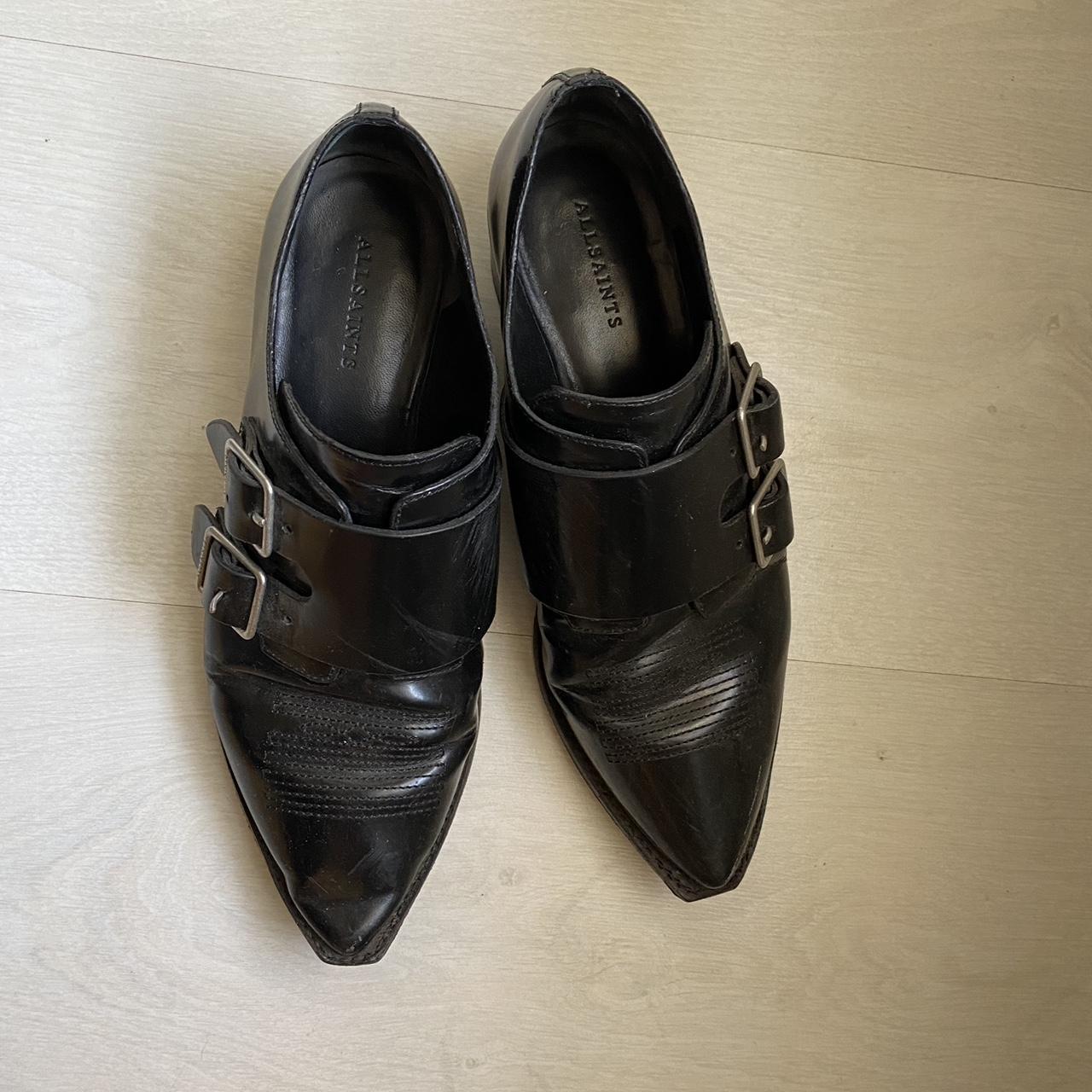 All saints pointed brogues with slight heel - very... - Depop