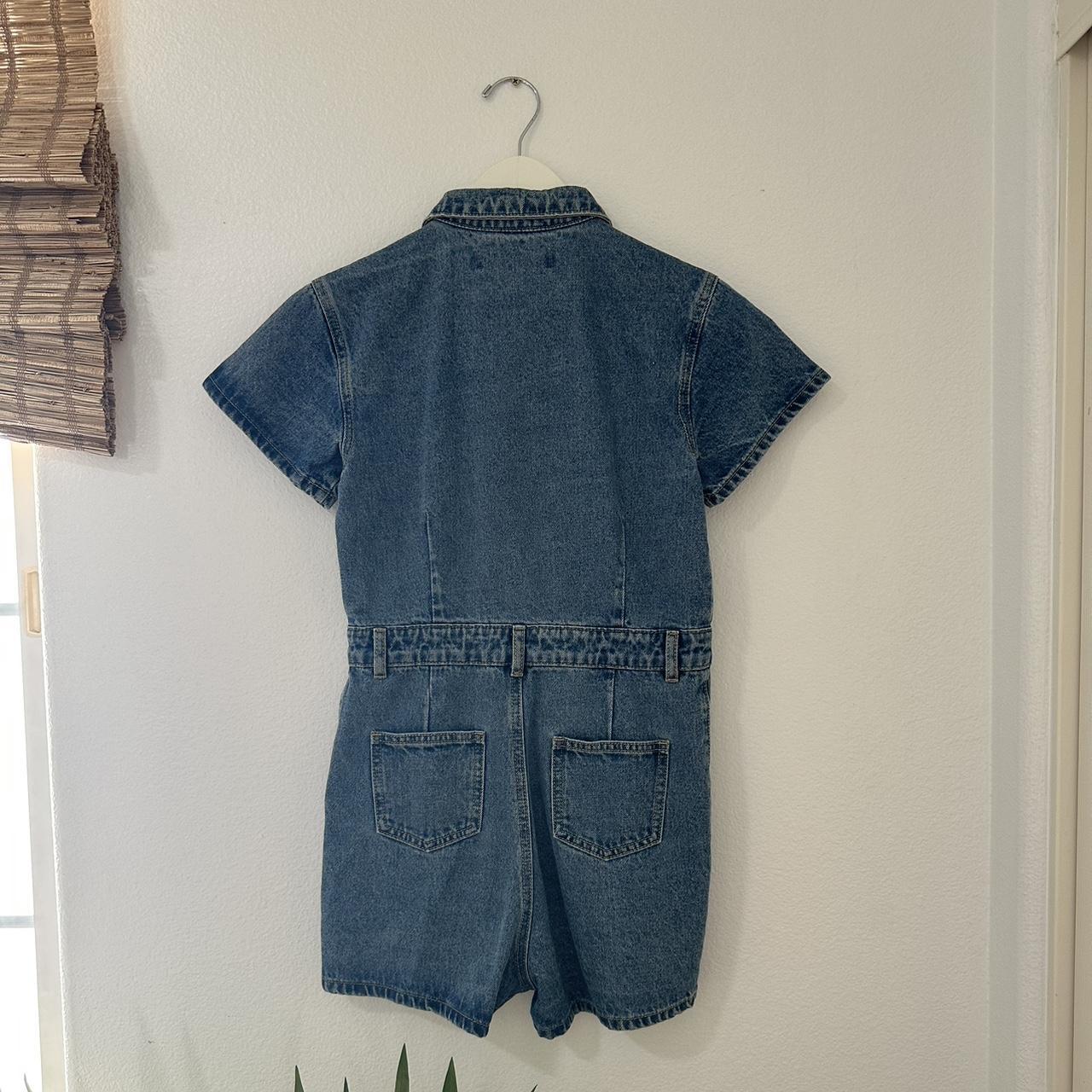 PRINCESS POLLY DENIM ROMPER. Worn once. In perfect... - Depop