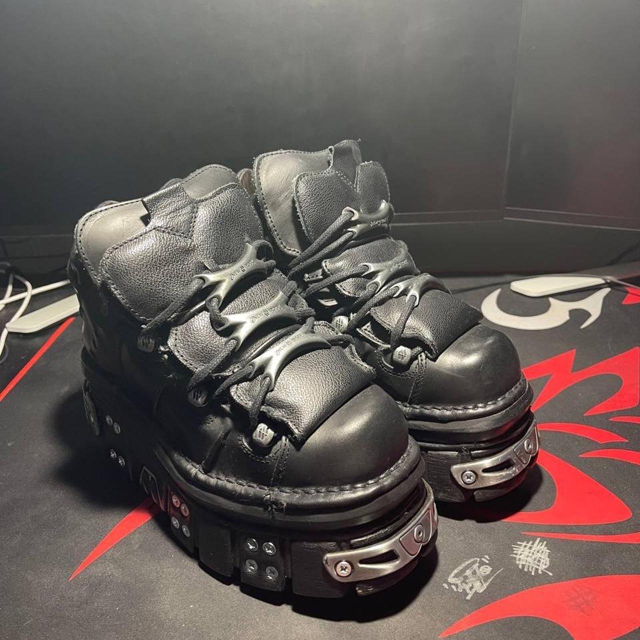 New Rock Women's Black Boots | Depop