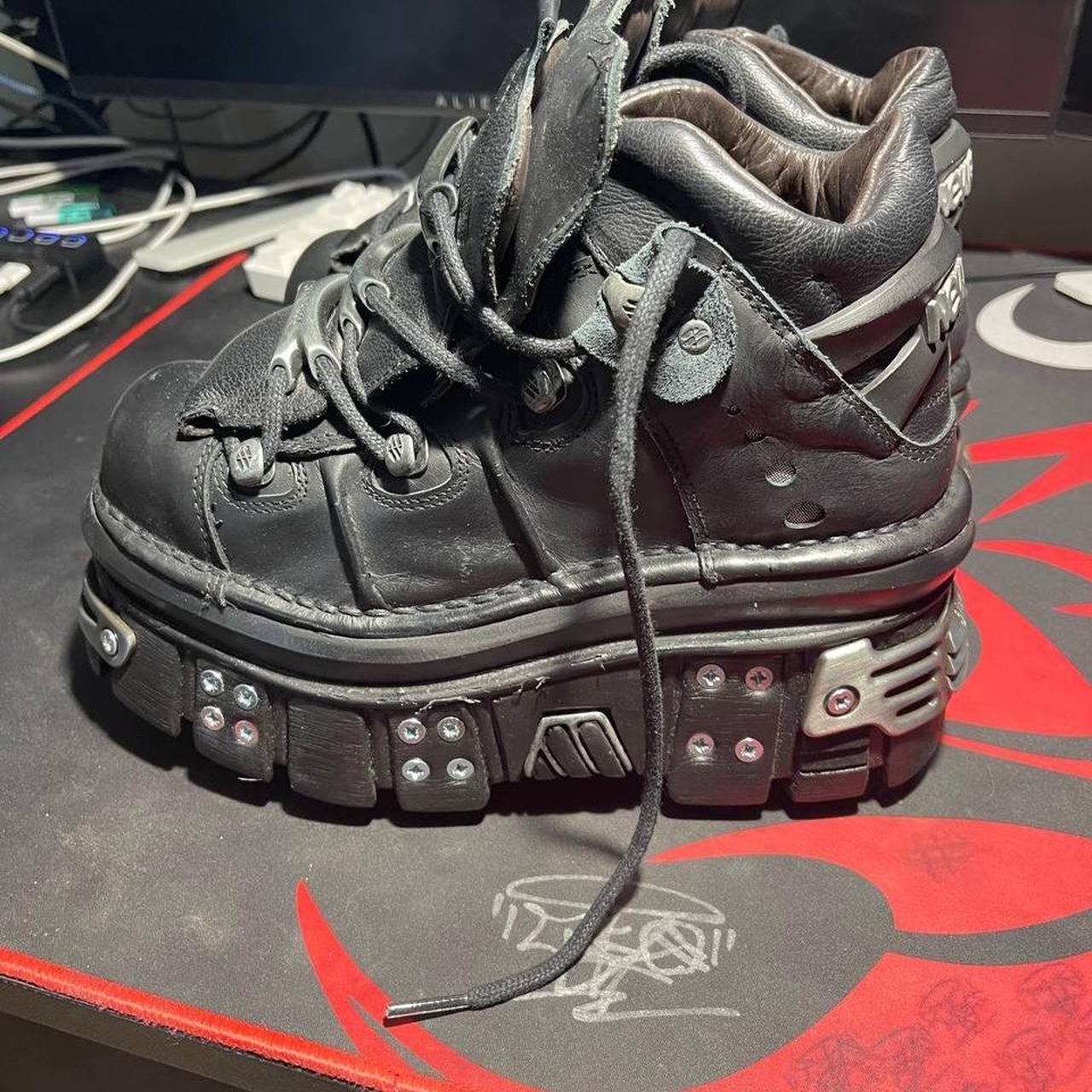 New Rock Women's Black Boots | Depop