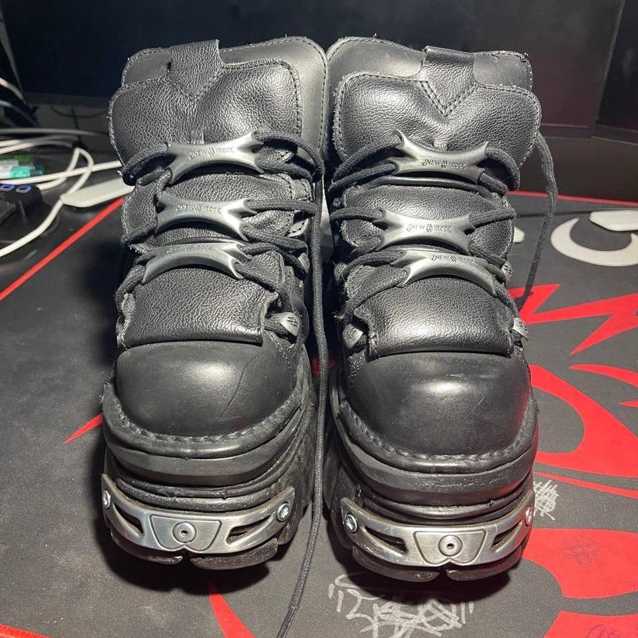 New Rock Women's Black Boots | Depop