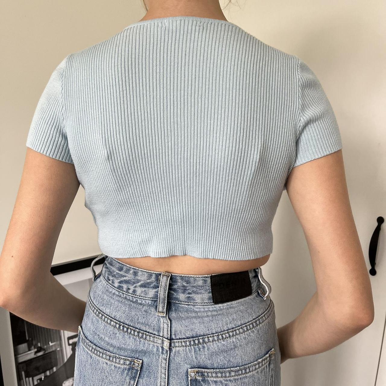 Glassons Women's Blue Crop-top | Depop