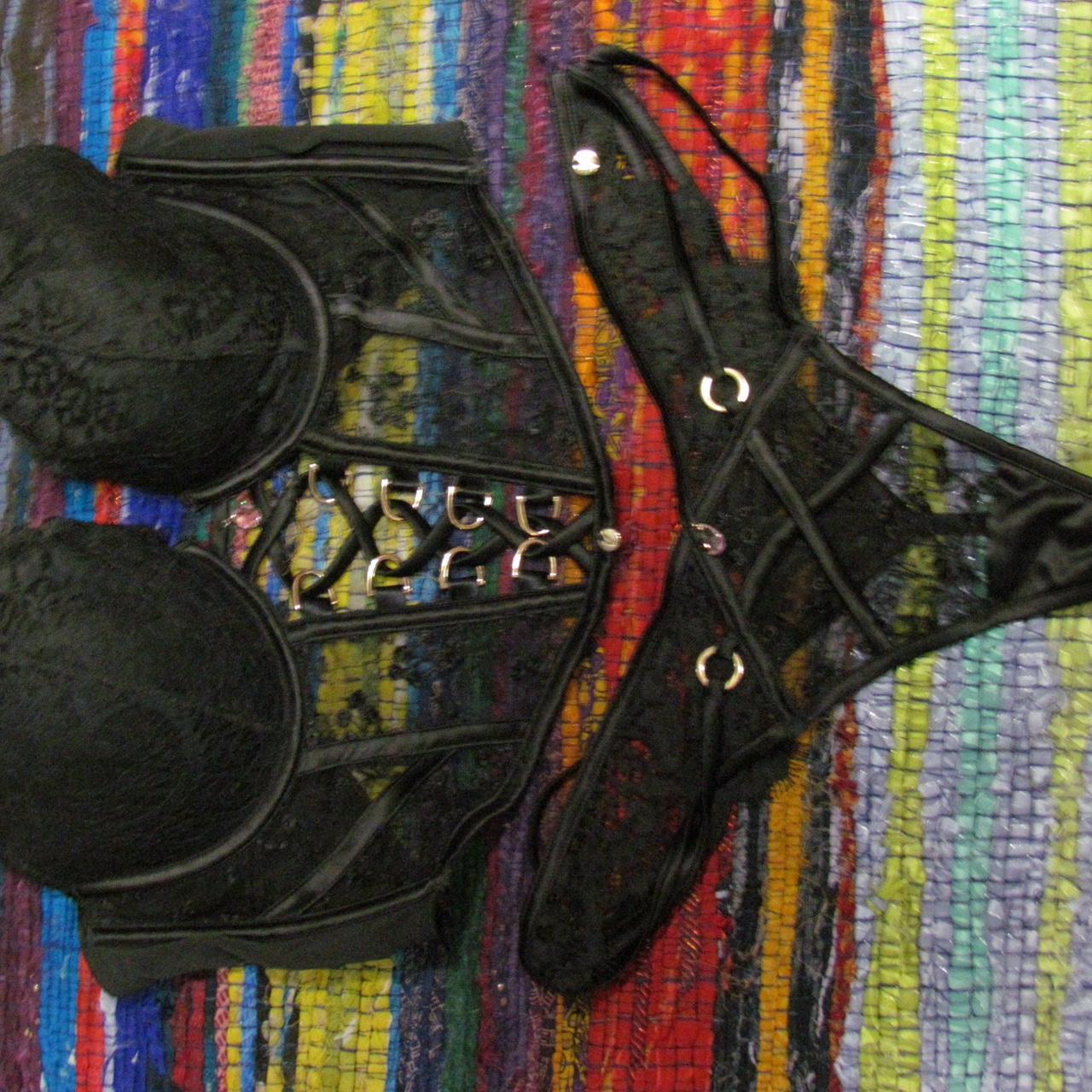 Vamp Black Lingerie Set, worn once, like new... - Depop