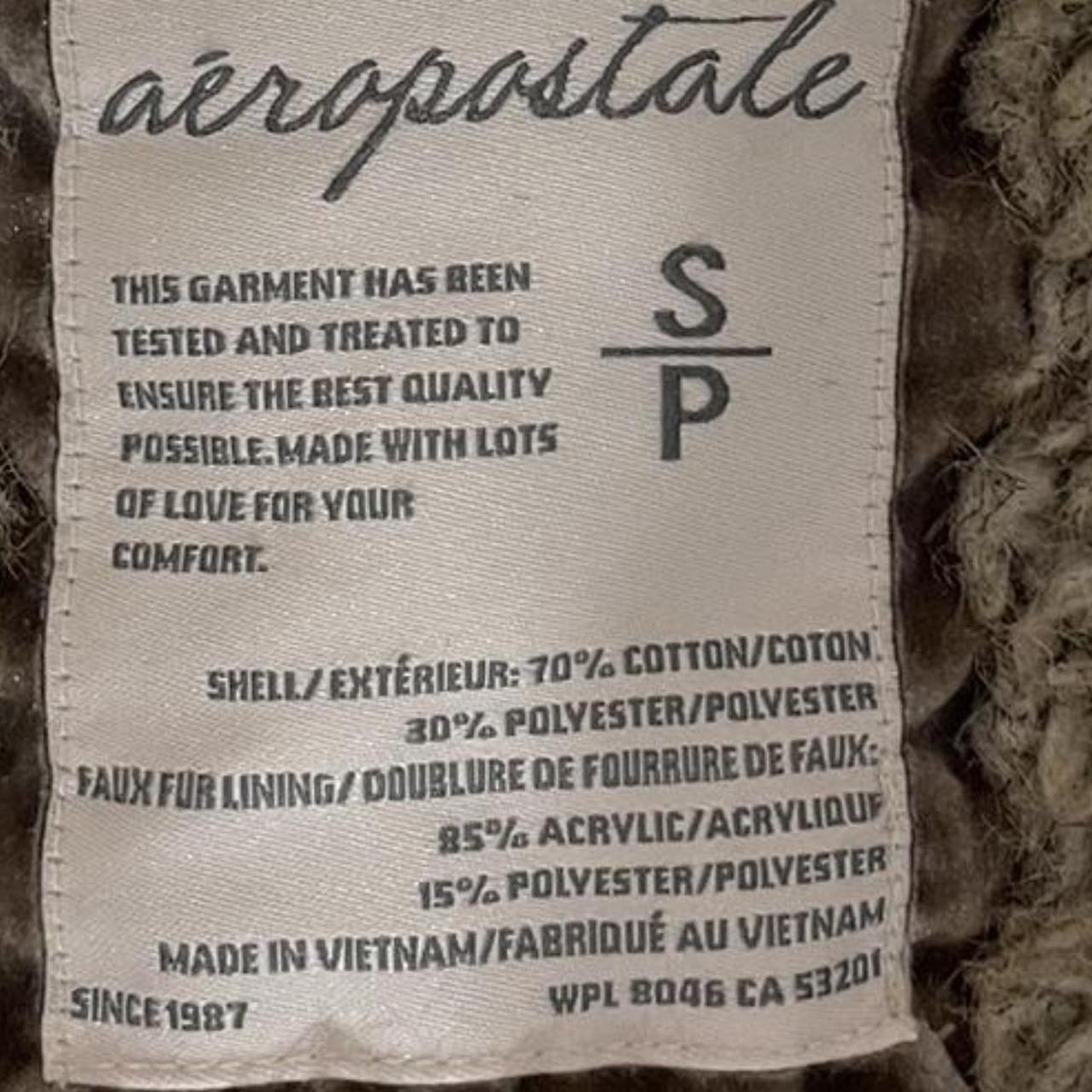 Brown Aeropostale zip up hoodie with faux fur... - Depop