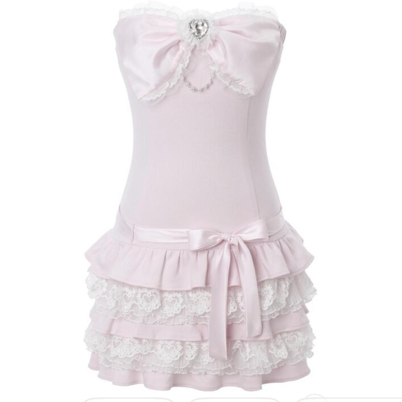 shushu cherry hime gal tube dress petite brand new,... | Depop