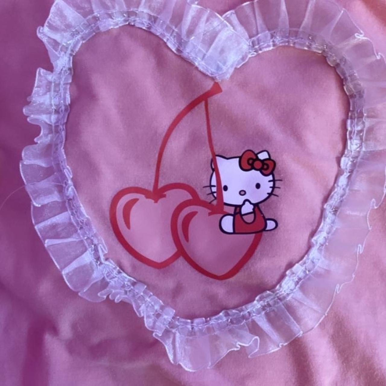 cute core hello kitty sanrio top 🎀🦴 adorable ruffles... - Depop