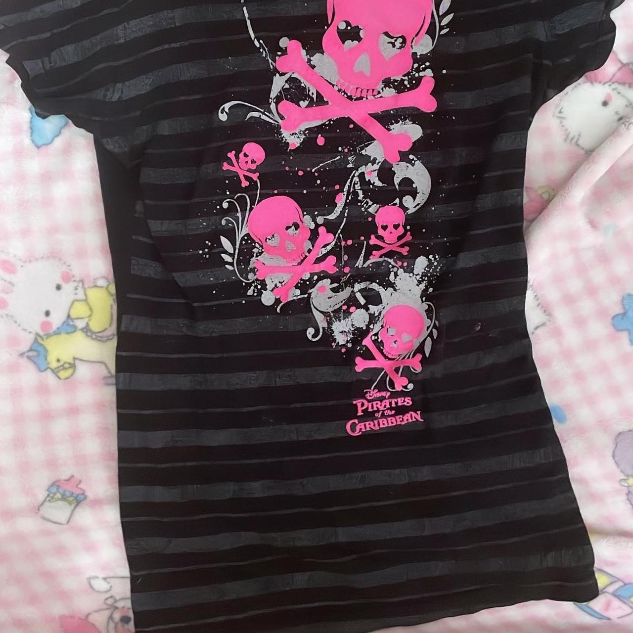 Disney Pirates of the Caribbean pink y2k affliction... - Depop