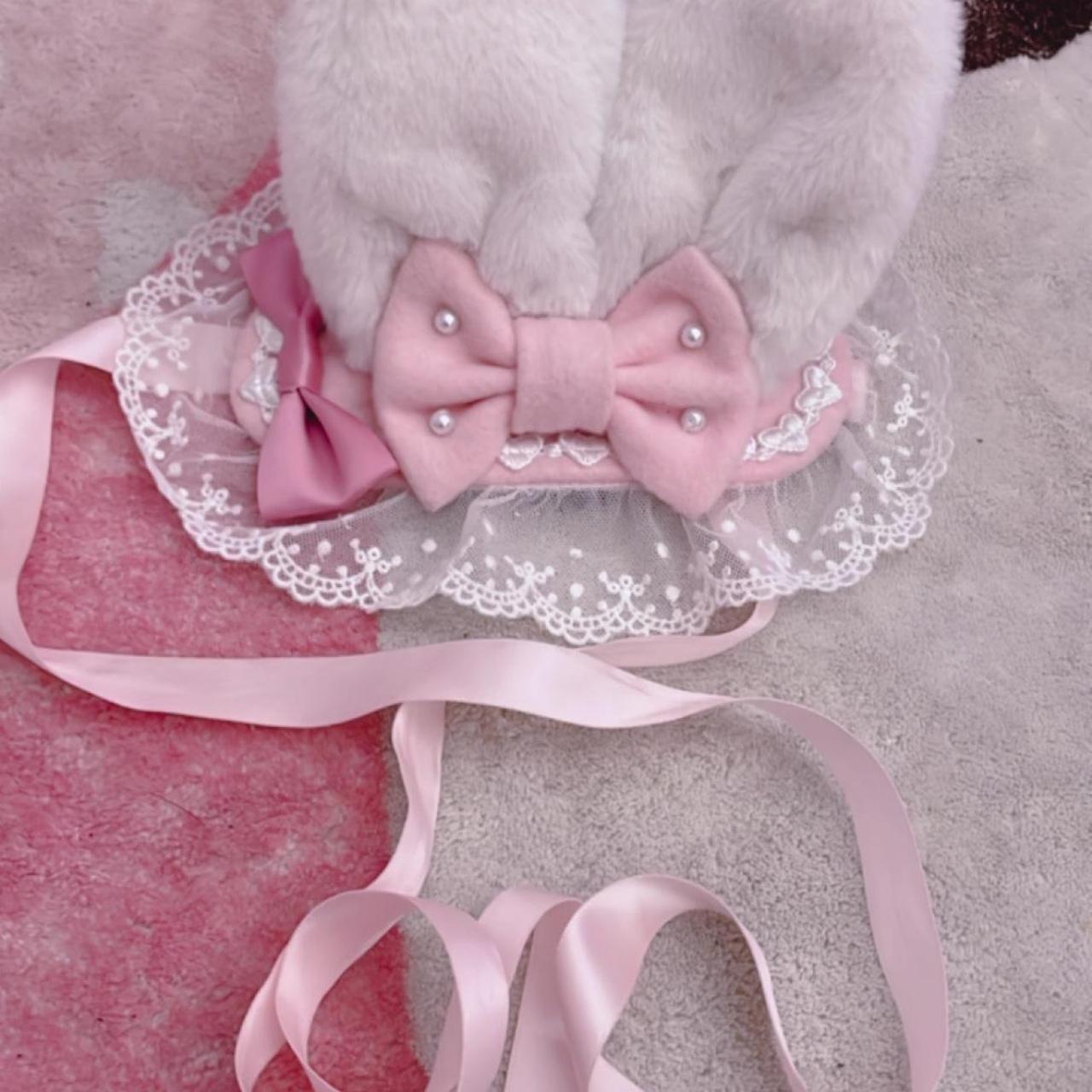 fluff mollie lolita hime bunny ribbon headpiece... | Depop