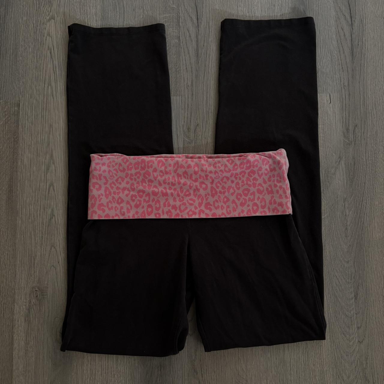 Leopard PINK Flared leggings -Big cunty fold... | Depop