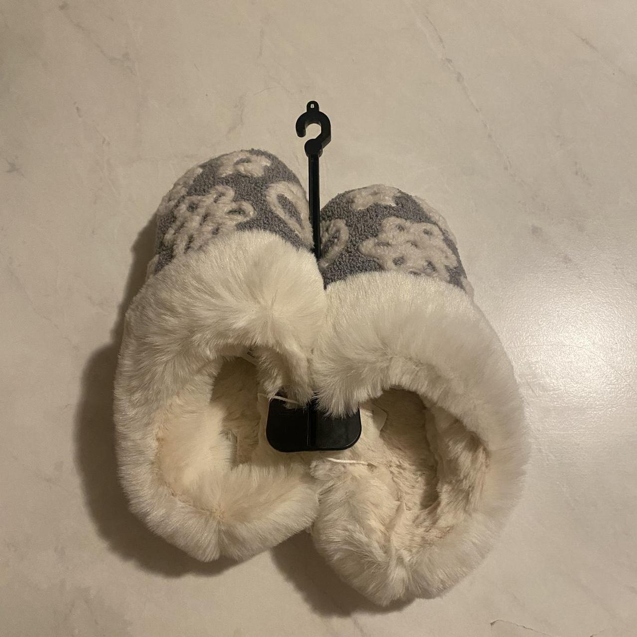 grey slippers NWT ae platform house slippers fits... - Depop