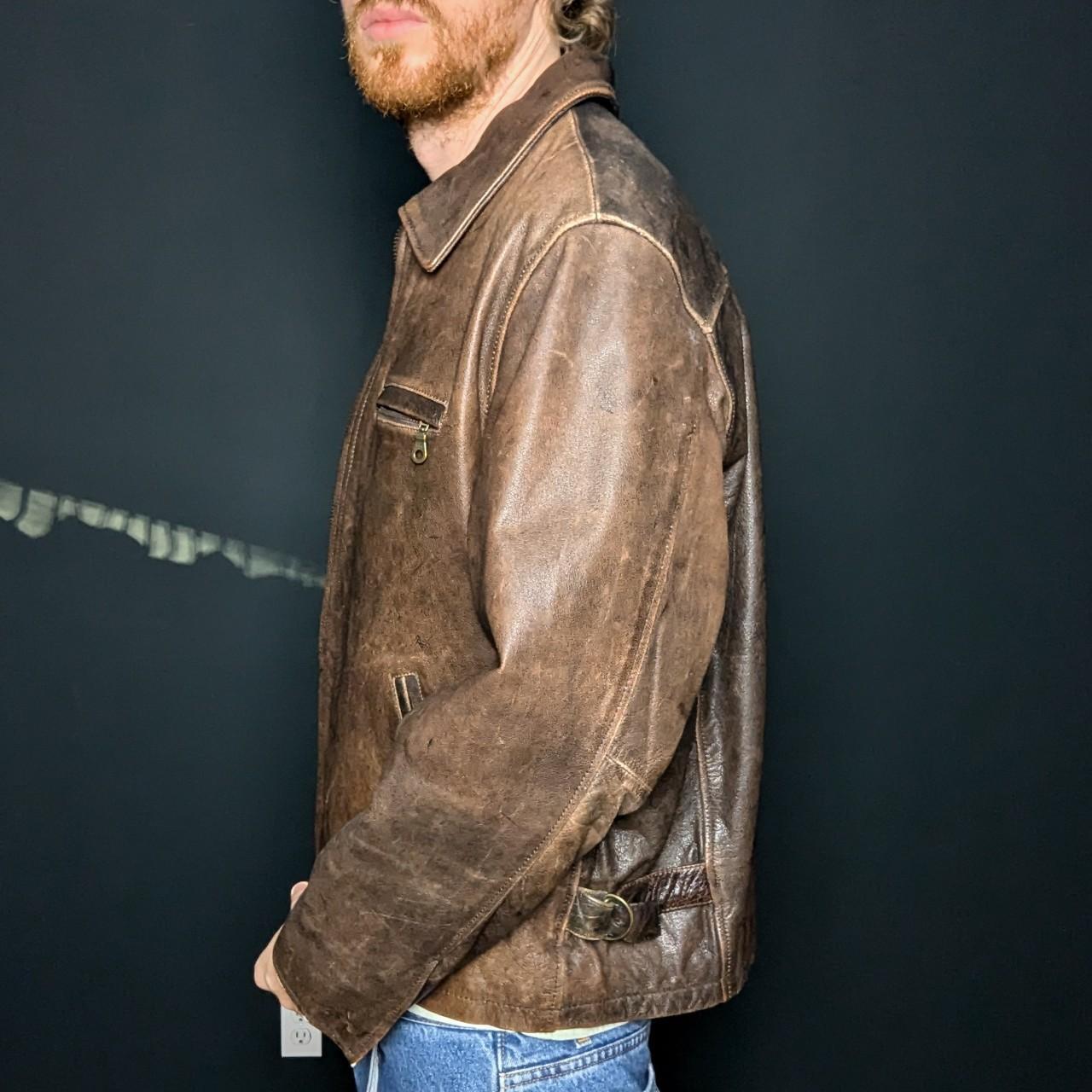 Vintage Leather Limited Brown Jacket PLEASE READ -... - Depop