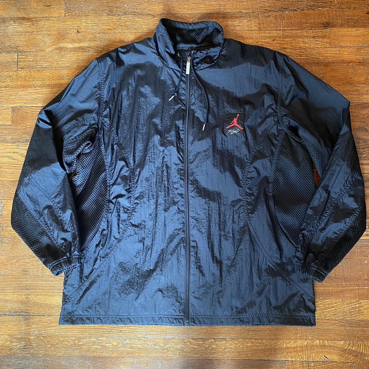 JORDAN FLIGHT BLACK RETRO WINDBREAKER SIZE XL Worn... - Depop