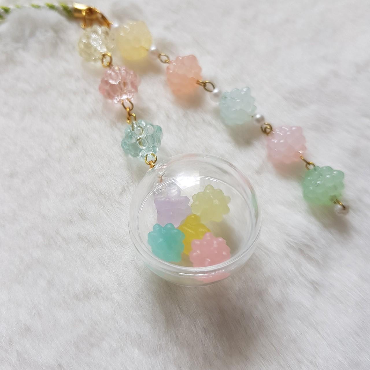 Konpeito candy phone strap! Made with acrylic beads,... - Depop