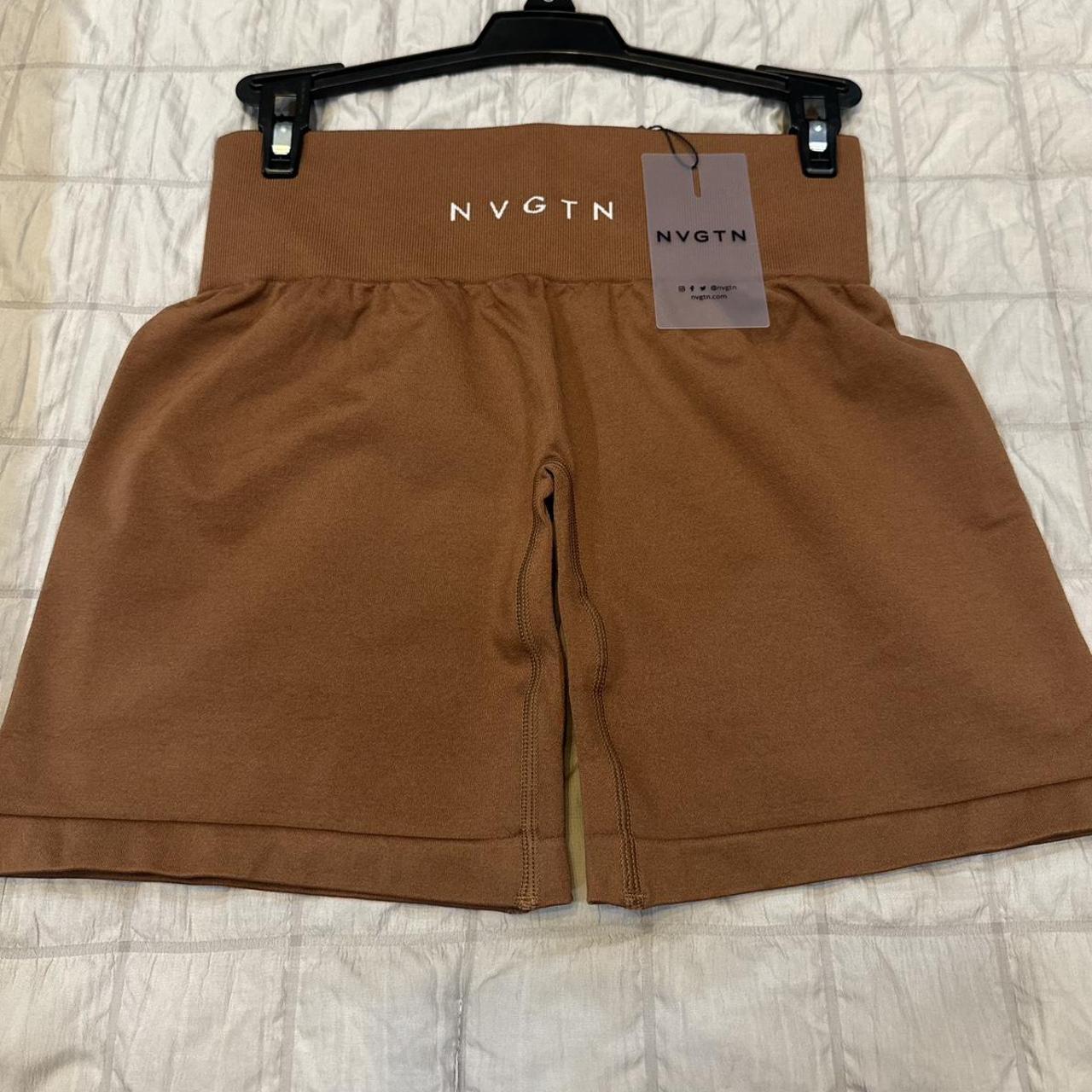 Caramel Brown Solid Nvgtn Shorts Brand New With Depop