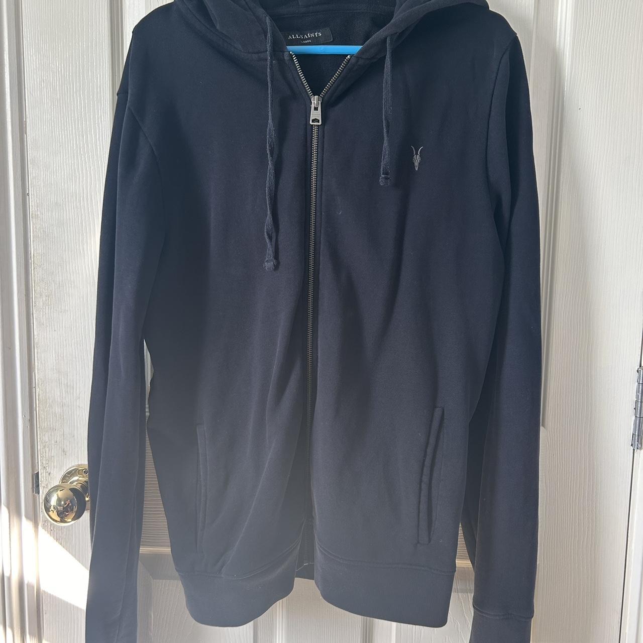 All Saints hoodie black size large #allsaints #hoodie - Depop