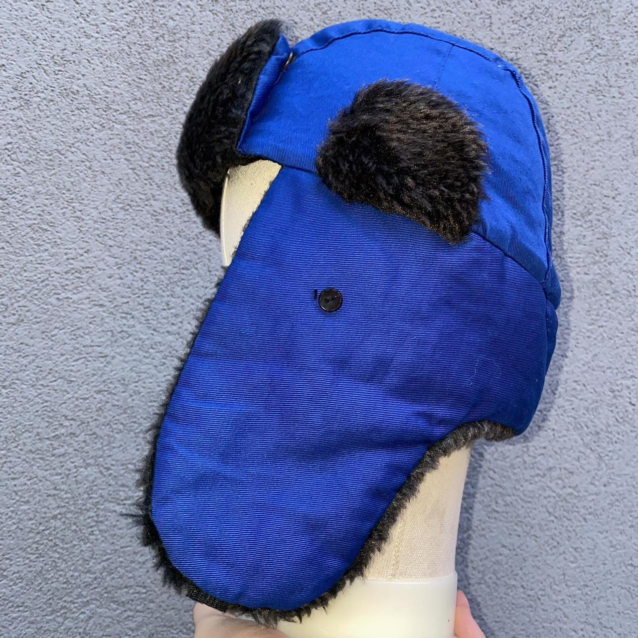 Blue fur trapper hat - Depop