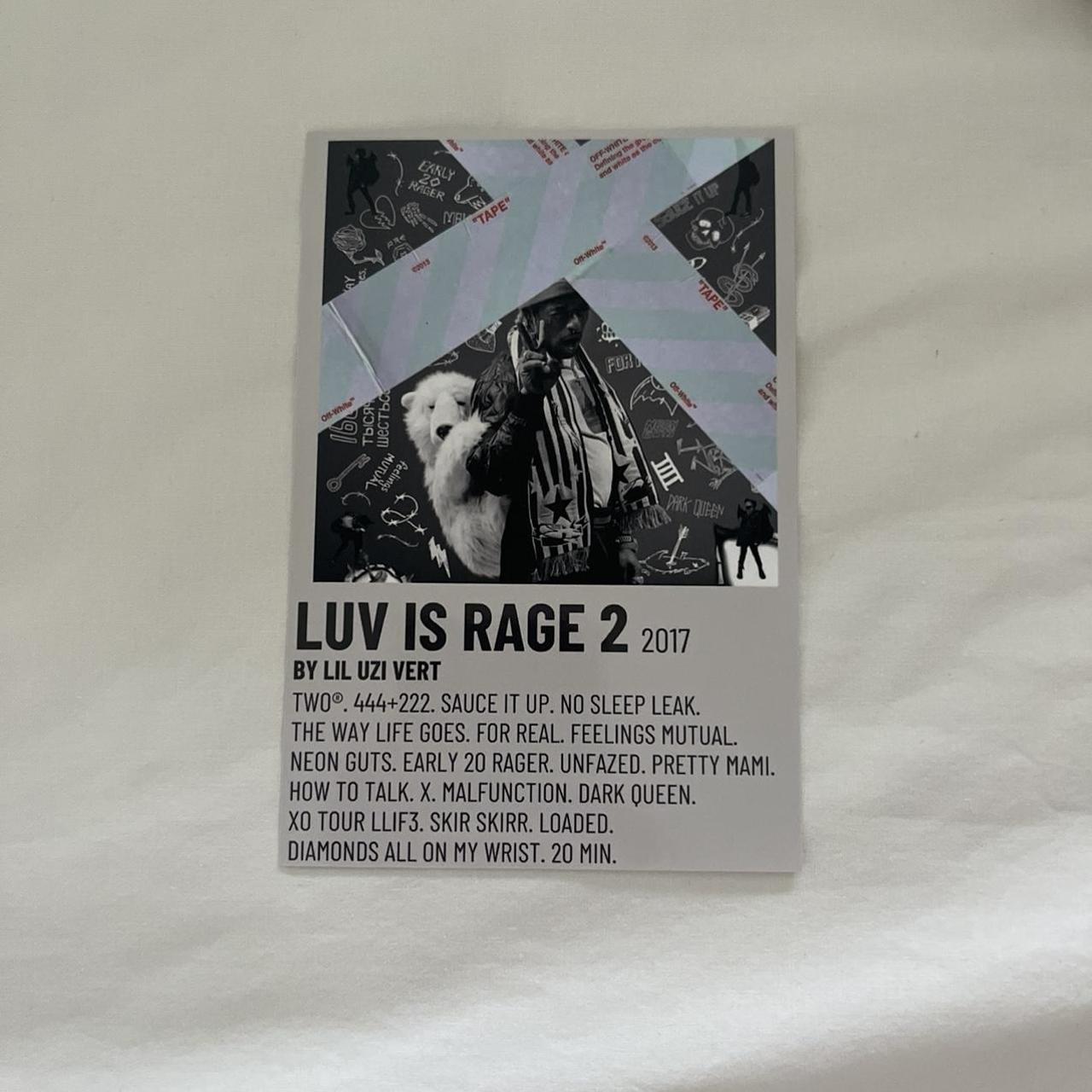 lil uzi vert love is rage album cover poster -4x6... - Depop