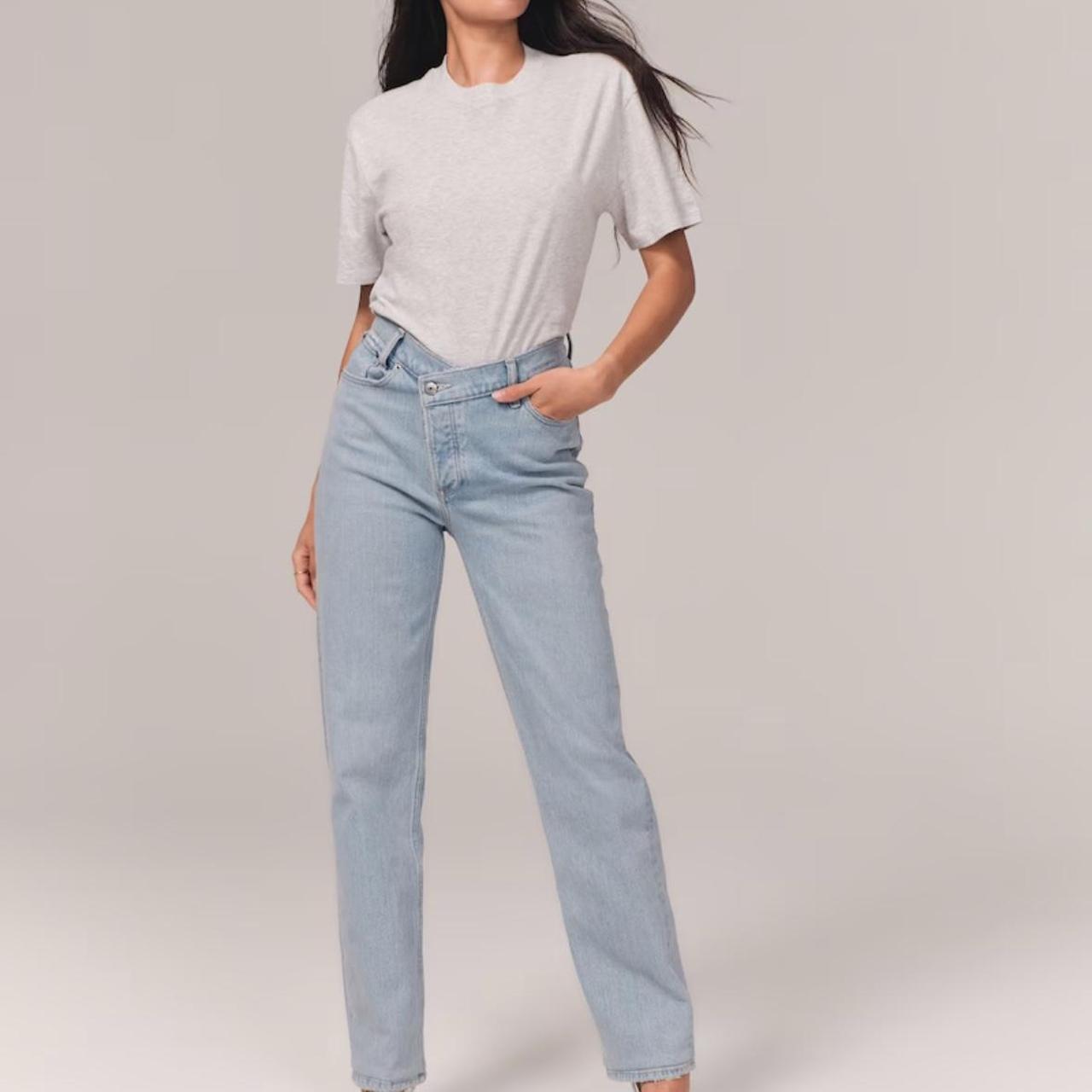Abercombie and fitch high rise dad jeans criss cross... - Depop