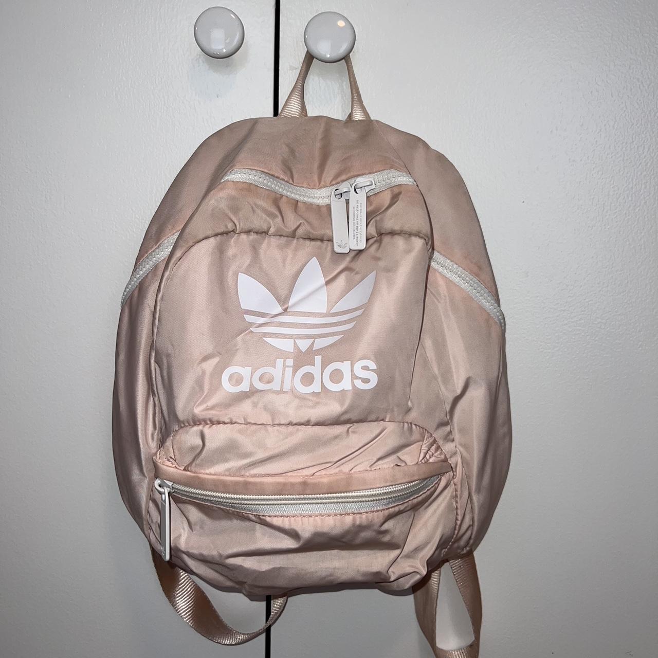 Adidas small pink backpack -good used condition,... - Depop