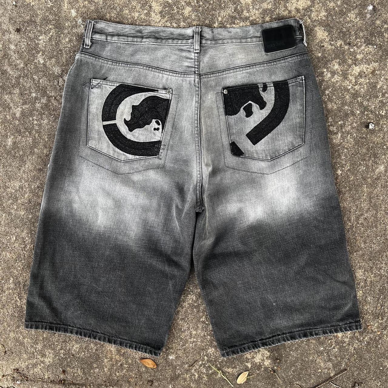 00s Vintage Y2k Dark Heather Grey Baggy Fit Ecko... - Depop