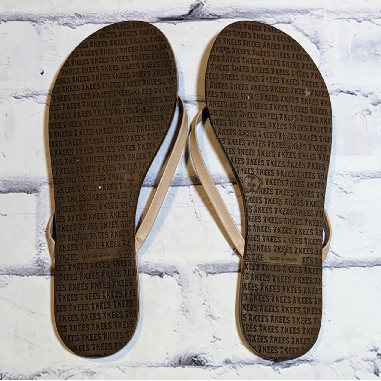 TKEES Women's Tan and Cream Sandals | Depop