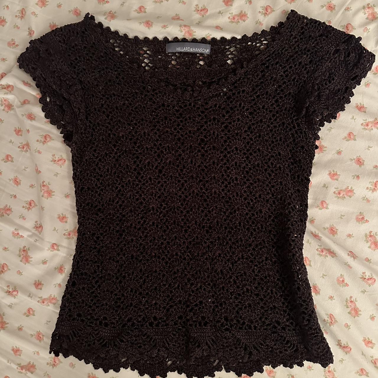 Vintage crochet baby tee #90s #crochet #coquette... | Depop