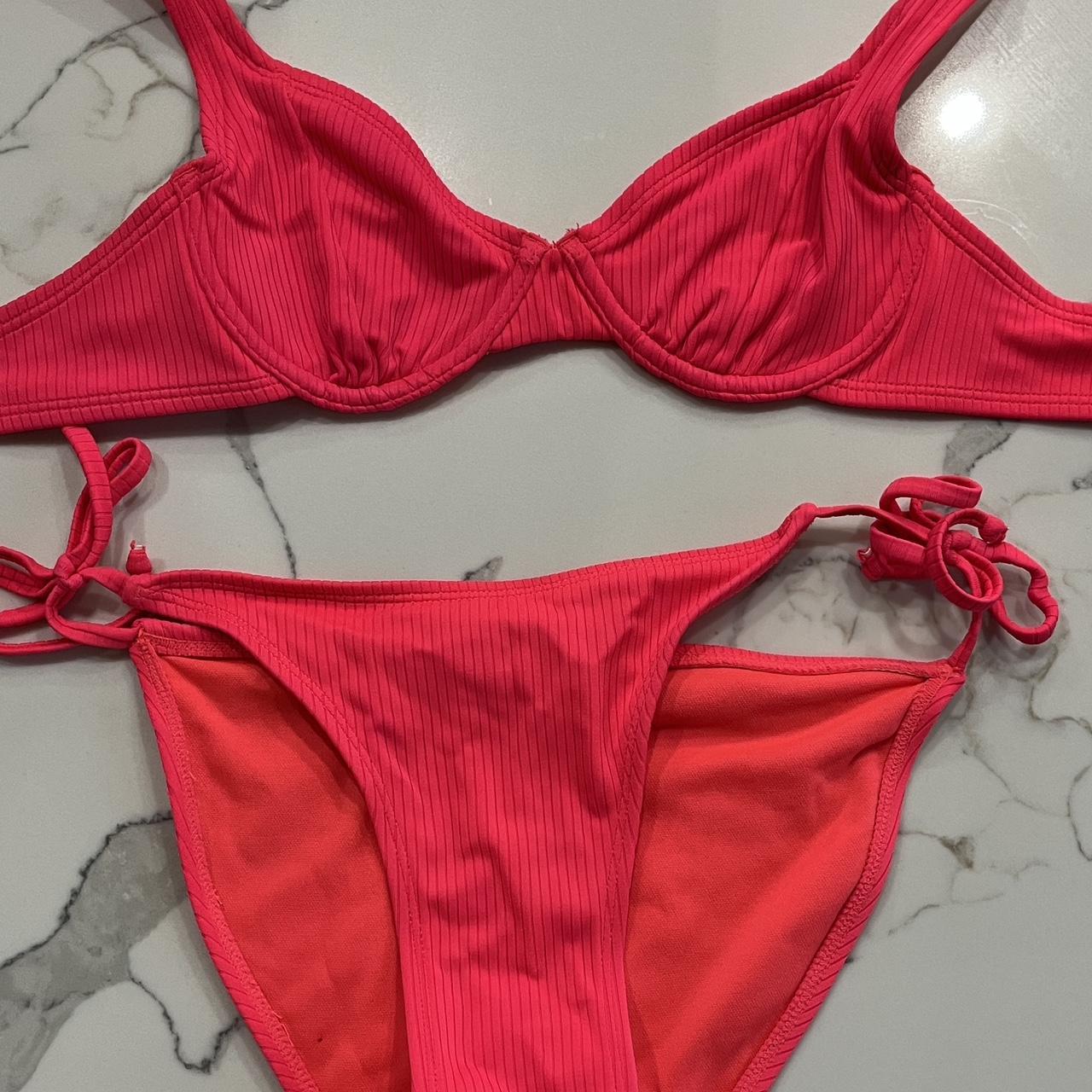 bright pink/red bikini from target top-... - Depop