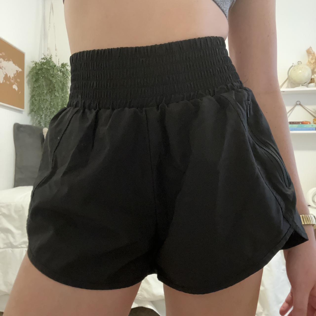 black workout shorts 🏃‍♀️ lululemon dupe size... - Depop