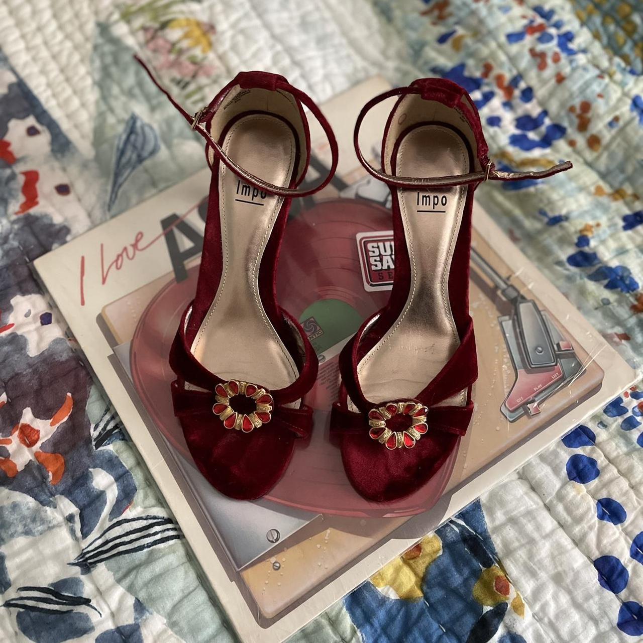 impo red velvet heels ⭐️ 🏷️ the cutest heels ever!... - Depop
