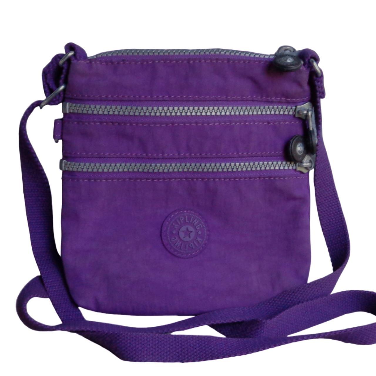 Kipling Purple Nylon Crossbody Bag Adjustable Strap... - Depop