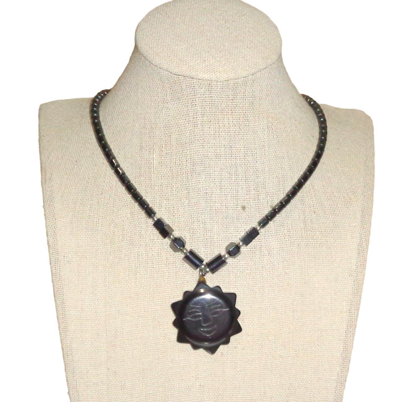 Shiny Dark Gray Magnetite Magnetic Hematite Beaded... - Depop