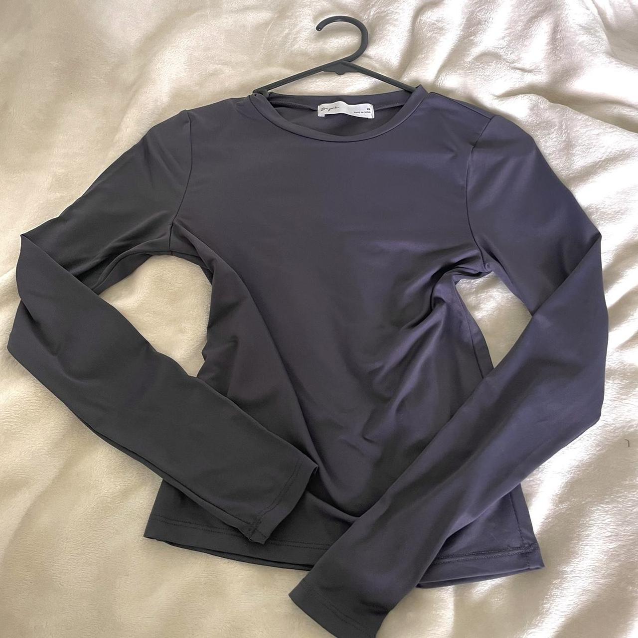 supre luxe flattering grey long sleeve fitted... - Depop