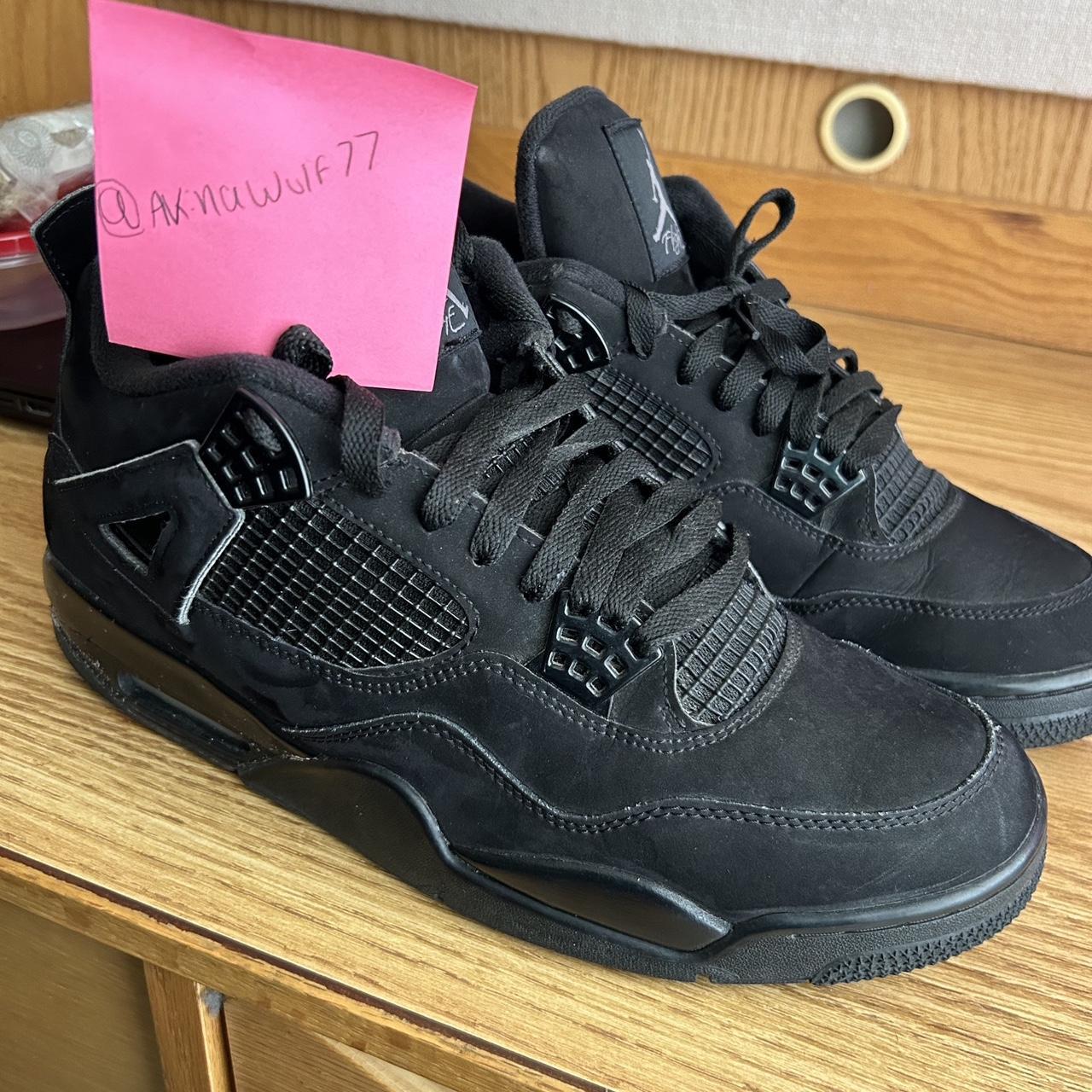 Jordan 4 “Black Cat” High Tops Size 12 - Depop