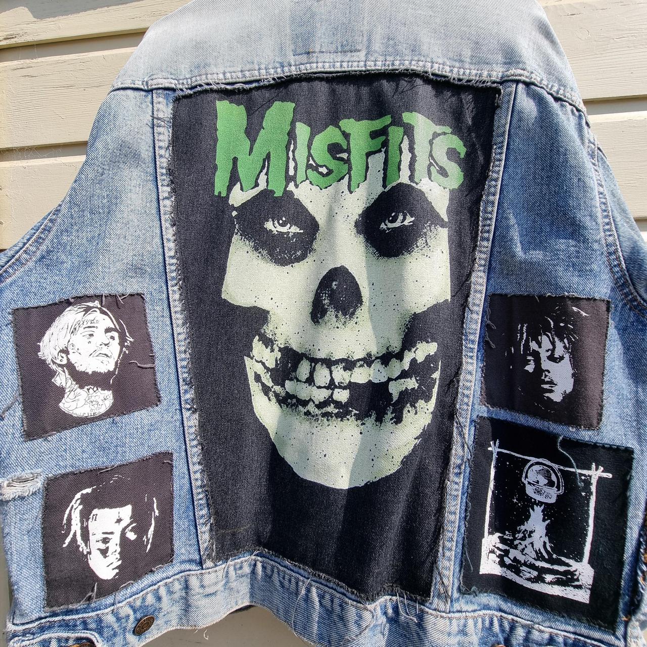 Vintage Punk Levi's Patched Denim Jacket, Size Large... | Depop