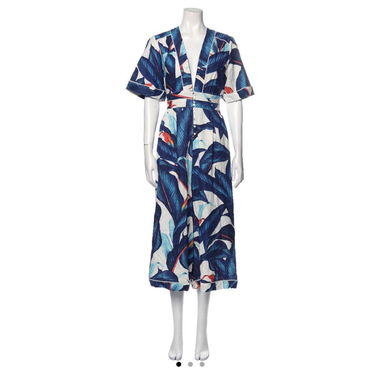 Farm Rio, New with Tags tropical blue floral... - Depop