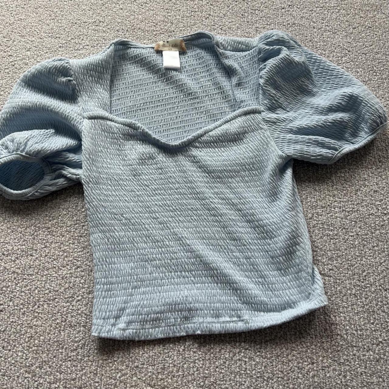 Altard state blue tight fitting top with cute... - Depop