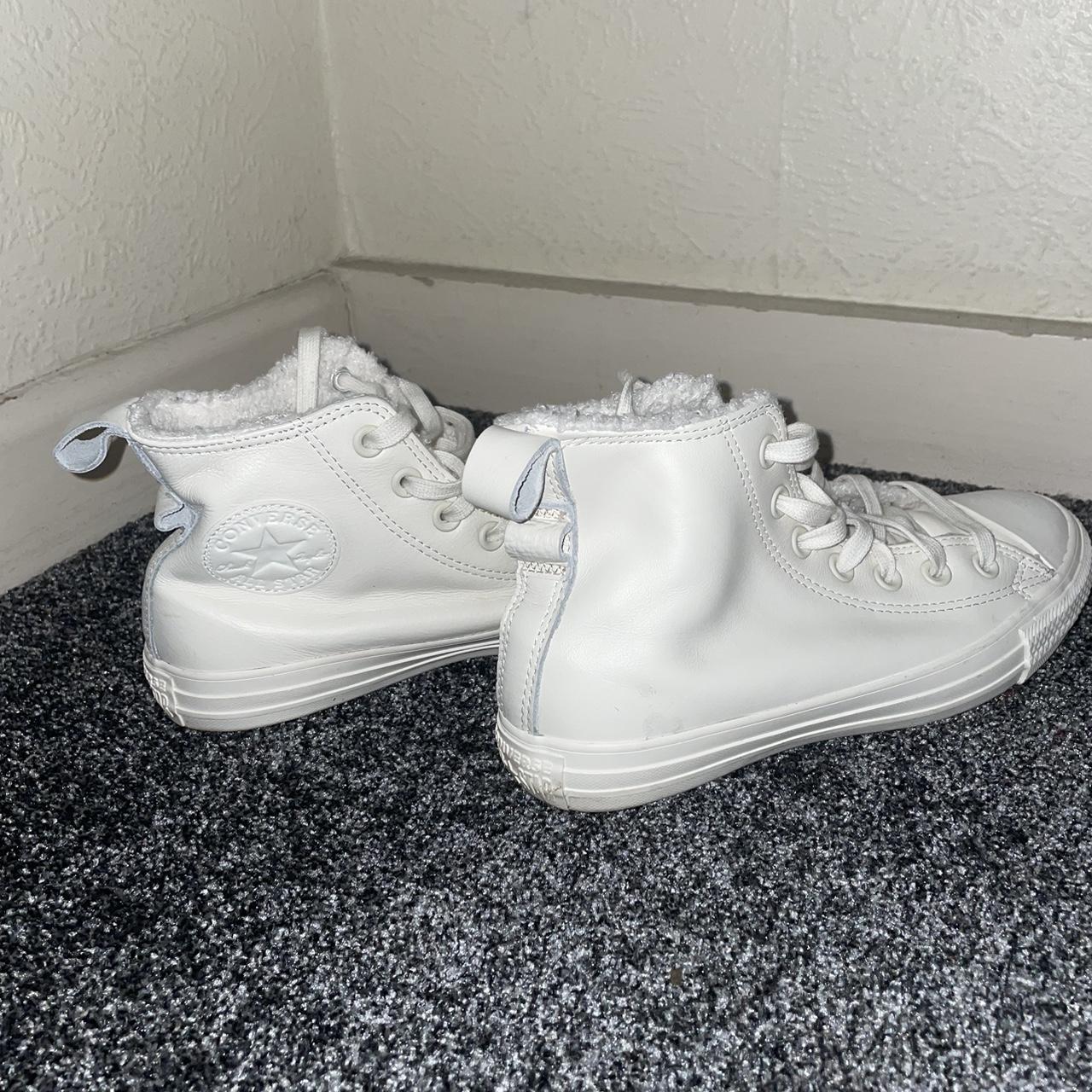 Converse Chuck Taylor all star leather Hi trainers... - Depop