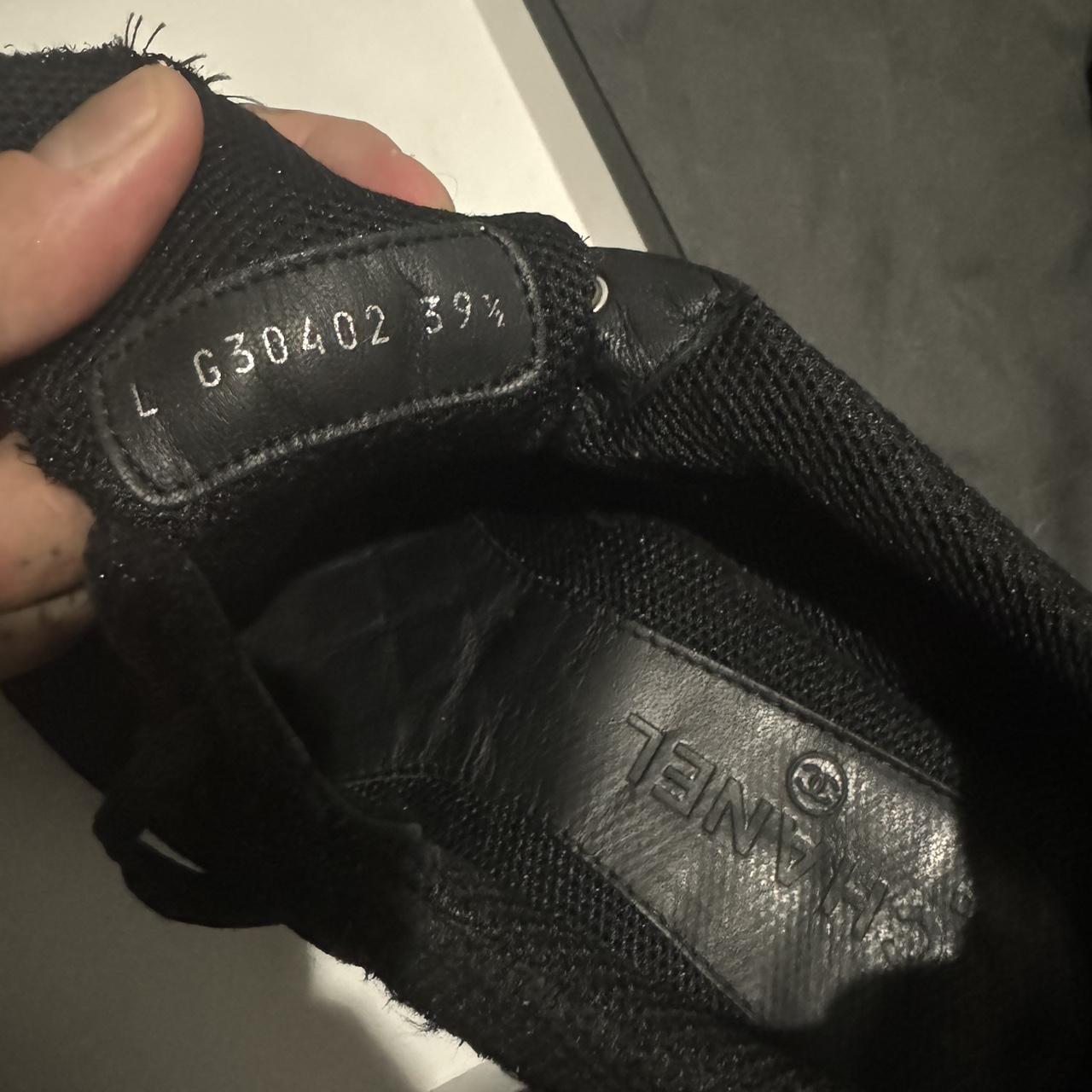 Chanel Unisex CC Logo Runners Black Mesh Glitter... - Depop