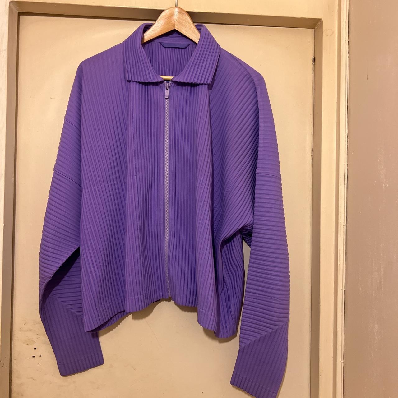 Home Plisse by Issey Miyake lilac zip jacket size 4... - Depop