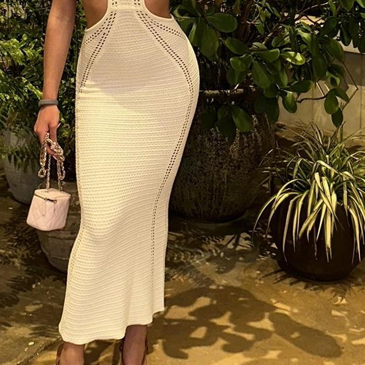 baby boo crochet maxi dress 🤍 size xs only worn... - Depop