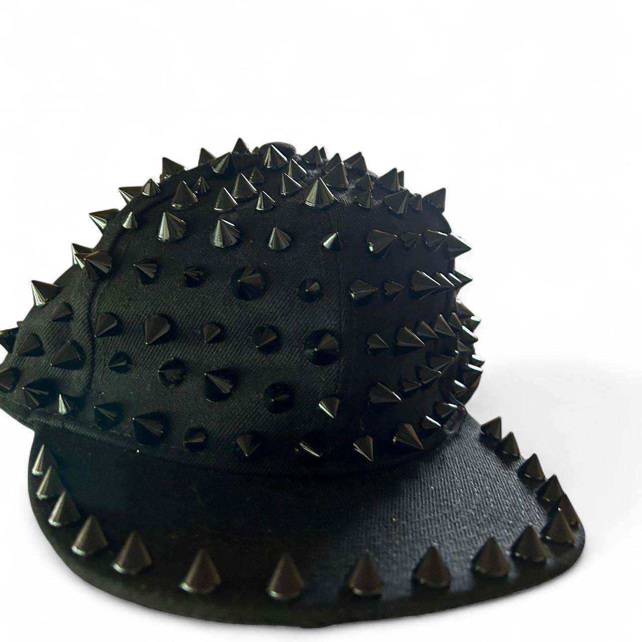 Black spiked cap with adjustable strap. | Depop