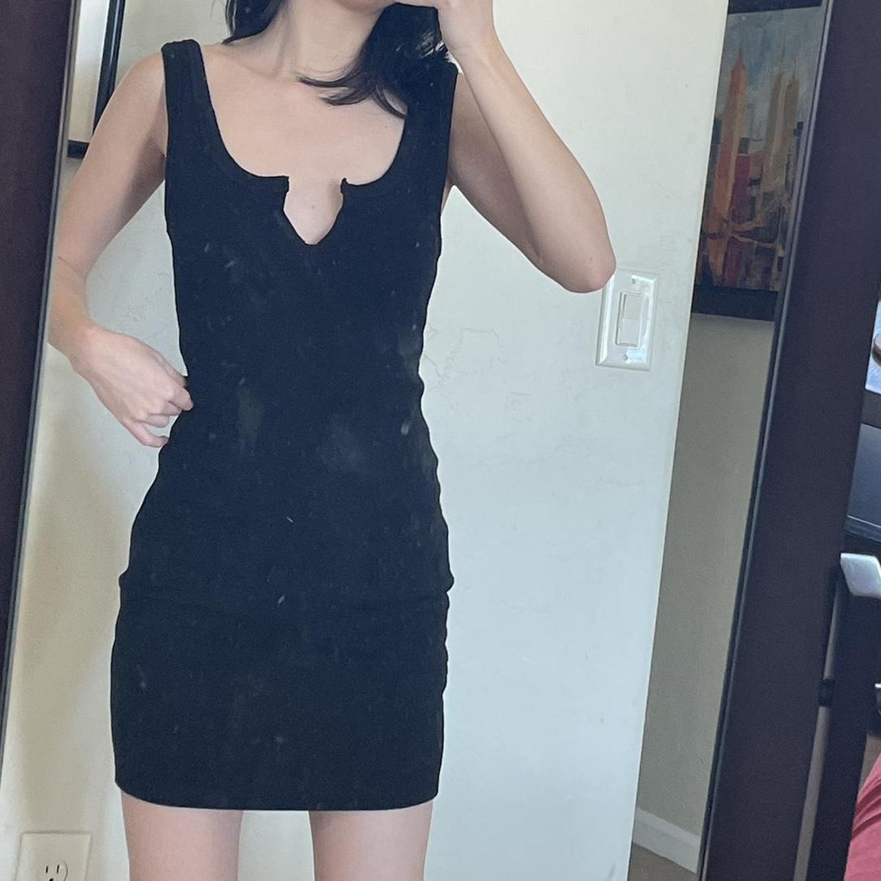 cutest Signature 8 black rubbed mini dress knit... - Depop